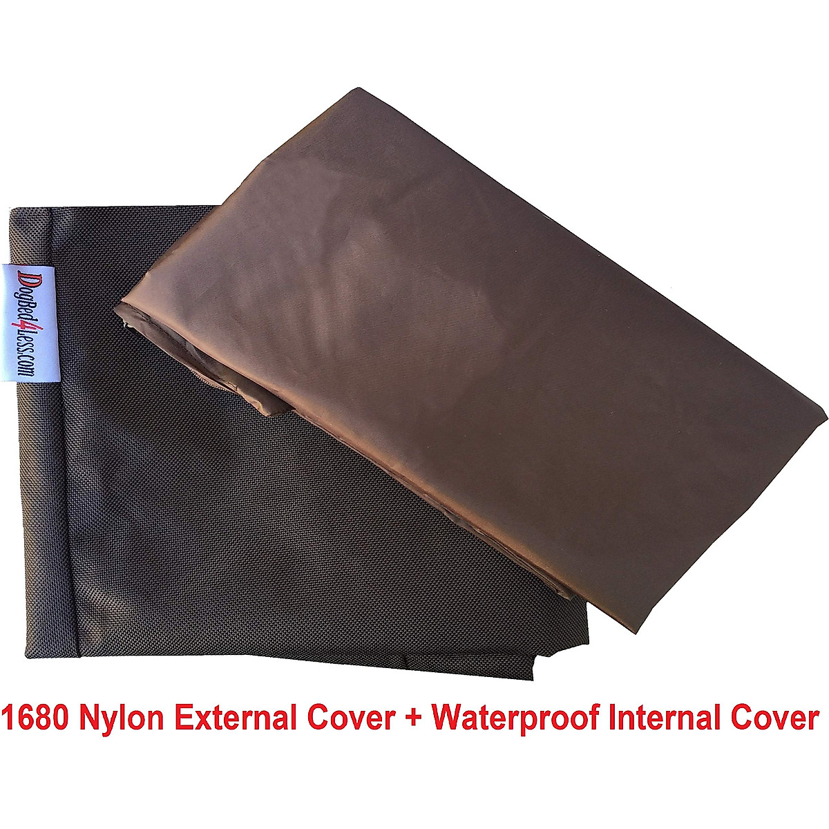 Do It Yourself DIY Pet Bed Pillow Duvet 1680 Nylon Durable Cover and Waterproof Internal case for Dog/Cat at Medium 36"X29" Seal Brown Color - Covers only