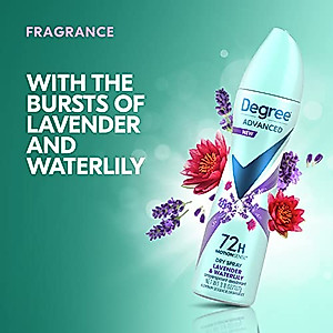 Degree Antiperspirant Deodorant Dry Spray 72-Hour Sweat and Odor Protection Lavender and Waterlily Deodorant Spray For Women With MotionSense Technology 3.8 oz 3 Count