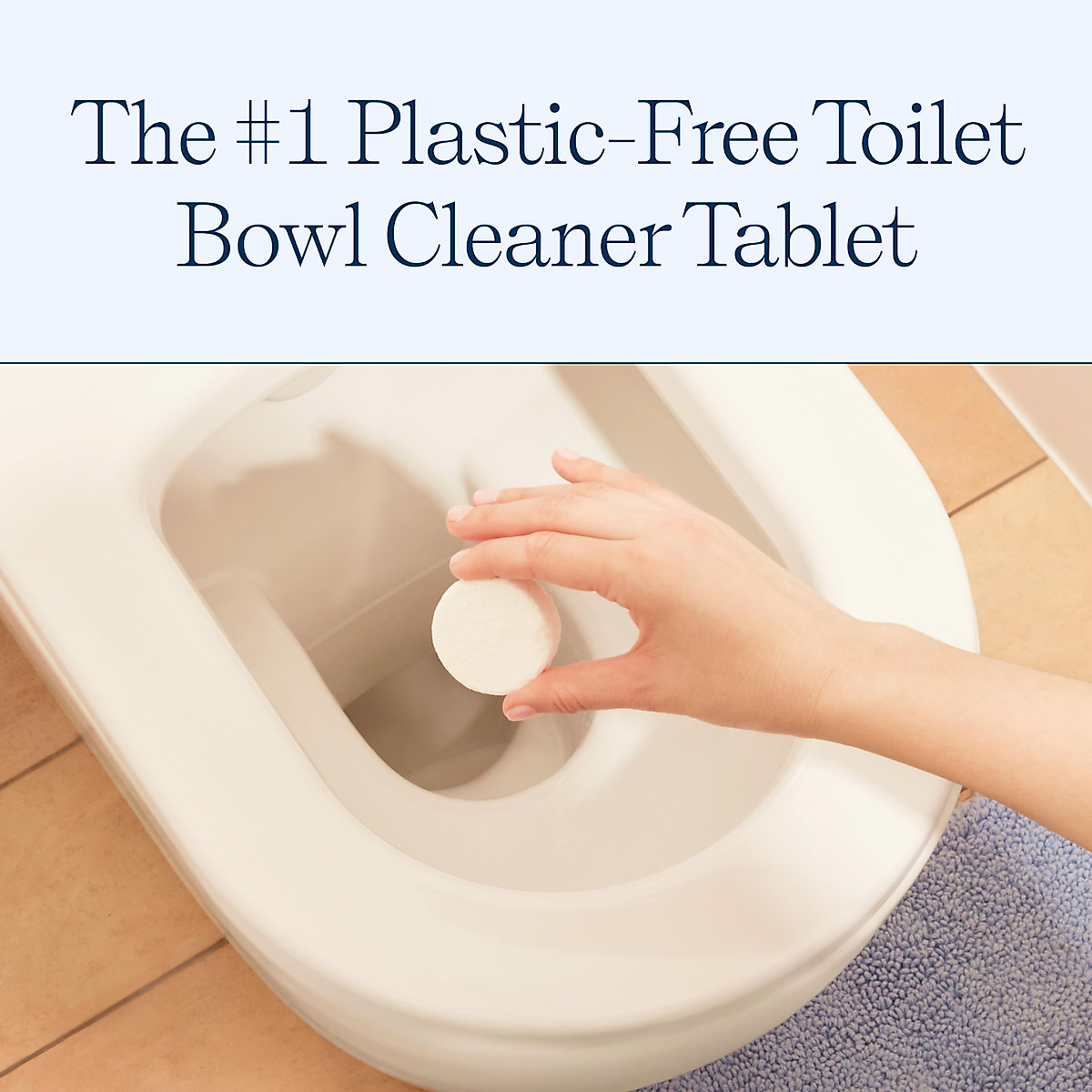 BLUELAND Toilet Bowl Cleaner Tablets, Starter Set, 14 Count with Tin, Lemon Cedar, Plastic-Free, No Harsh Chemicals, Plant-Based