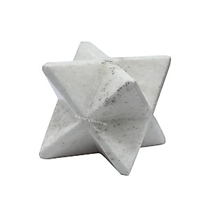 Snow Quartz Merkaba Crystal - 0.75" Inches 3d Metatrons Cube Crystal Merkaba
