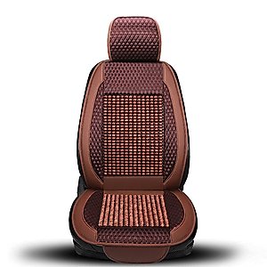 Blueshyhall Wooden Beaded Car Seat Cover Comfortable Massage Car Seat Cushion Cool Breathing–Universal SUV Auto Office Home, Brown