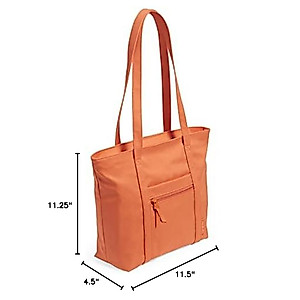 Vera Bradley Women's Cotton Small Vera Tote Bag, Orange Bell Pepper - Recycled Cotton, One Size
