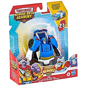 Transformers Playskool Heroes Rescue Bots Academy Classic Heroes Team Chase The Police-Bot Converting Toy, 4.5-Inch Action Figure, Kids Ages 3 and Up