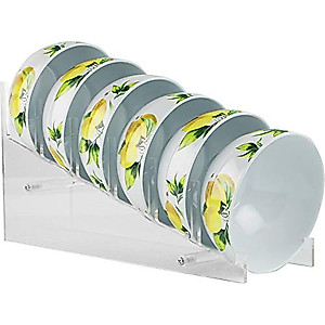 Reston Lloyd Fresh Lemons, 6pc Melamine Cereal/Soup Bowl Set, white, lemon, green, 2 cups