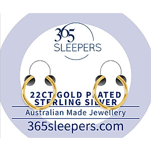 365 SLEEPERS Sterling Silver Unisex Hinged Hoop Nose Helix Tragus Lip Ring Sleeper Earrings - Hand Made In Australia - Nickel Free Hypoallergenic - 8mm - 10mm - 12mm