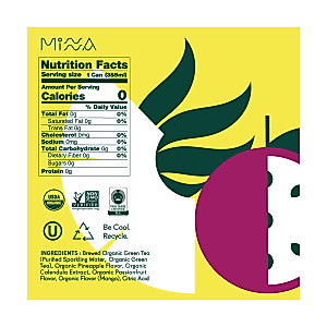 MINNA Organic Sparkling Tropical Green Tea, 12 FZ