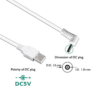Lnauy Moon Lamp Charger Compatible with BRIGHTWORLD Moon Lamp Kids Night Light Galaxy Lamp Charging Cord Power Supply Adapter Round Port