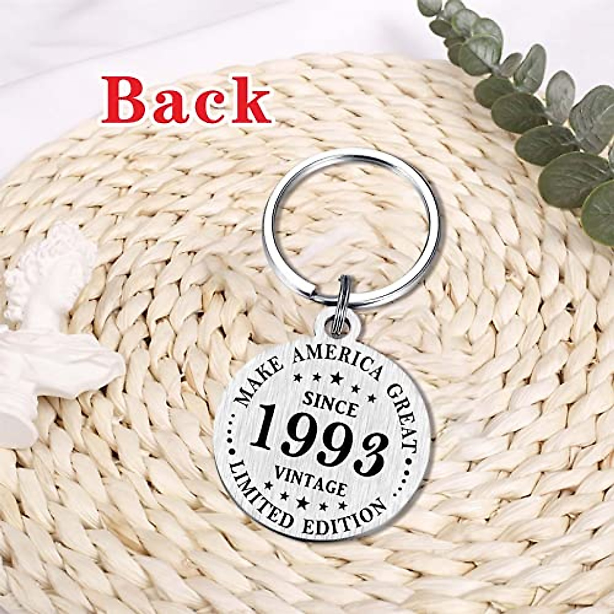SOUSYOKYO 30th Birthday Gifts for Women Men 1993 Keychain, Female 30 Years Old Birthday Gifts ideas, Male Happy 30th Birthday Decoration Stuff Present