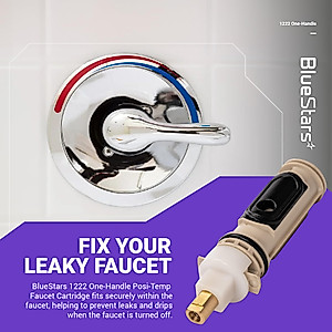 BlueStarts High-Quality 1222 One-Handle Faucet Cartridge - Compatible with Moen One-Handle PosiTemp Faucets and Moen Tub Shower