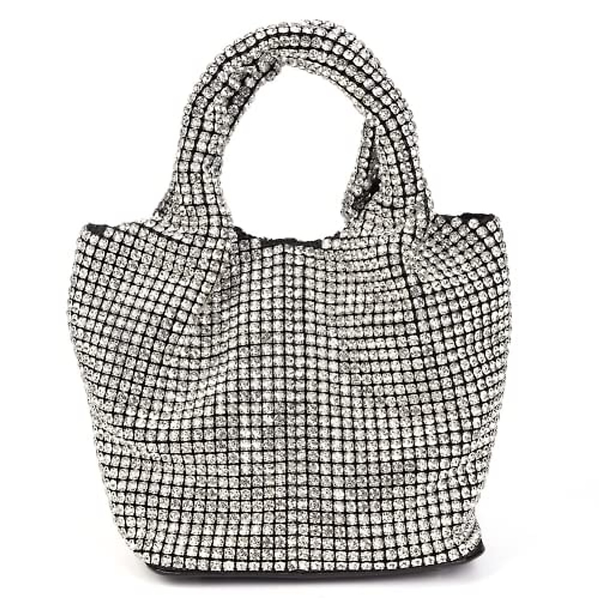 Rhinestone Purses for Women evening Handbag Sparkly Silver Purses Bling Hobo Bag for Party Club Wedding (Silver)