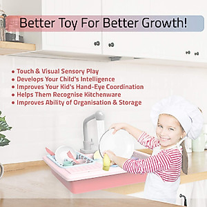 Kids Kitchen Sink Play Set- Fun & Educative Kids Toy- Water Cycling Kitchen Sink for Kids- Above 3 Years Toddler Toys- Easy to Install Play Kitchen Sink- Cute Kids Kitchen Sink