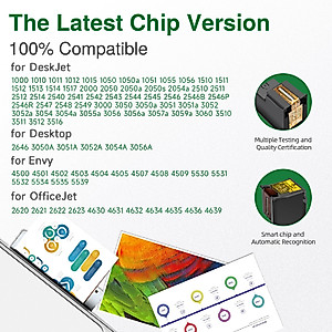 Economink Remanufactured Ink Cartridges Replacement for HP 61 Black Color Combo for Envy 5530 4500 4502 5535 OfficeJet 4630 4635 4632 DeskJet 2540 1010 3050a 2542 2549 3510 2541 2548 1055 1512 Printer