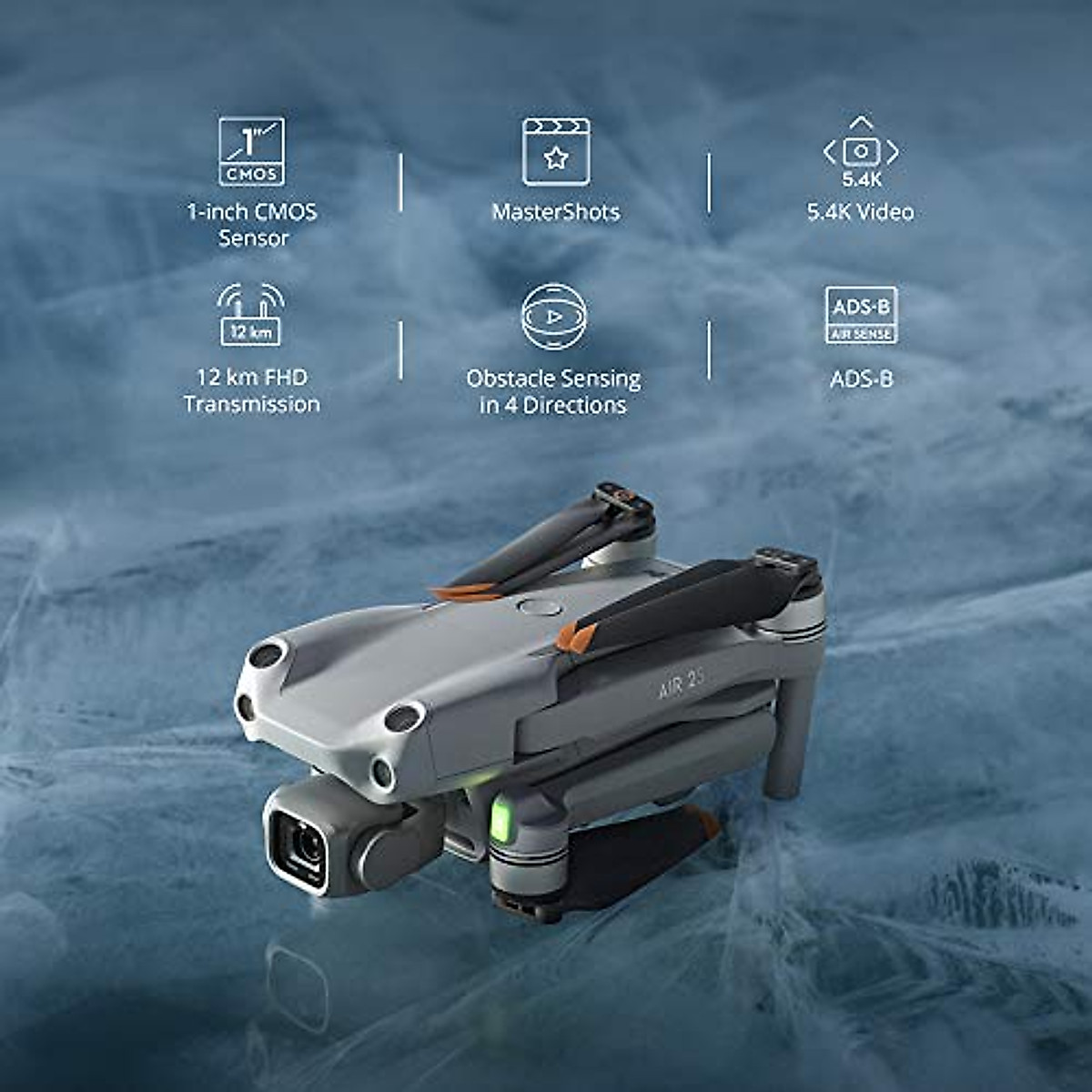 DJI Air 2S Fly More Combo with Smart Controller - Drone with 4K Camera, 5.4K Video, 1-Inch CMOS Sensor, 4 Directions of Obstacle Sensing, 31-Min Flight Time, Max 7.5-Mile Video Transmission, Gray