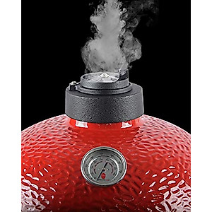 VANKEY Cast Iron Vented Chimney Cap for Kamado Joe Dual Function Metal Top,Kamado Joe Accessories Daisy Wheel for Classic & Big Joe Series Kamado Joe Damper Chimney Cap Kamado Joe Replacement Parts