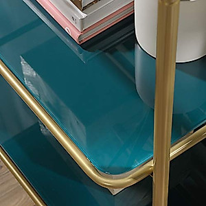 Sauder Coral Cape Bookcase, L: 24.09" x W: 13.78" x H: 62.99", Satin Gold Finish