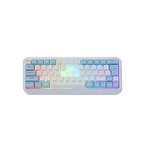 KOLMAX 60% Wireless Gaming Keyboard,Ultra-Compact 2.4G Rechargeable RGB Gaming Keyboard,with Detachable Wrist Rest Backlit Ergonomic 63 Keys Keyboard for Windows Mac PC Xbox PS4 Gamers(Whiteblue)…