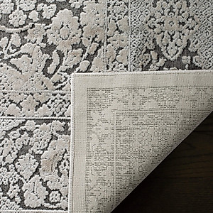 SAFAVIEH Reflection Collection Area Rug - 6' x 9', Dark Grey & Cream, Boho Tribal Distressed Design, Non-Shedding & Easy Care, Ideal for High Traffic Areas in Living Room, Bedroom (RFT667B)