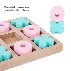 LXGYPWIN Tic-Tac-Toe Game, Wooden Tic-Tac-Toe Game, Small Tic-Tac-Toe Game, Children's Indoor Party Game, Very Suitable for Backyard Entertainment