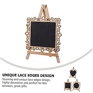 DECHOUS 3pcs Small Blackboard Wedding Easel Chalkboard Mini Table Blackboards Table Blackboard with Stand Tabletop Blackboard Mini Blackboard Easel Wood Office Price Tag Rewritable