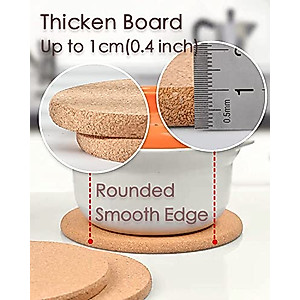 Cork Trivet, 6 Pack High Density Thick Cork Coaster Set for Hot Dishes and Hot Pots, 8 Inch Heat Resistant Multifunctional Cork Board, Hot Pads for Table & Countertop