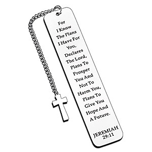 Bible Verses Bookmark Gifts for Women, Jeremiah 29 11, Christian Religious Bookmark for Godson Goddaughter, Book Lover Gifts, Inspirational Catholic Gifts Easter Baptism Communion Faith Keepsake