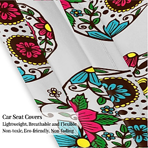Death Sugar Skull Baby Car Seat Cover for Baby Boys and Girls Breathable Lightweight Carseat Cover Baby Carrier Cover Soft Flexible for Girls Boys
