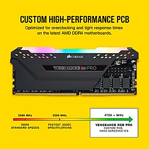 Corsair Vengeance RGB Pro 32GB (2x16GB) DDR4 2933 (PC4-23400) C16 Desktop Memory - Black PC Memory CMW32GX4M2Z2933C16