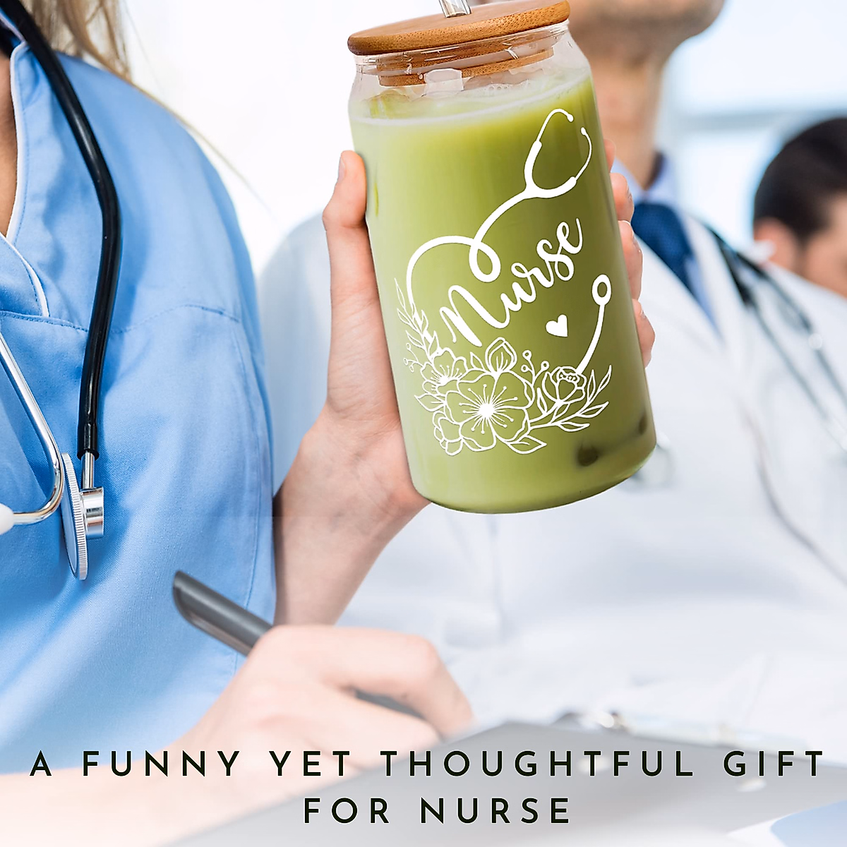 Nurse Gifts - Nurse Gifts for Women - Christmas Gifts for Nurses, Nurse Appreciation Gifts - Gifts for Nurses, Nursing Gifts, Nurses Gifts - Nurse Practitioner Gifts for Women - 16 Oz Can Glass