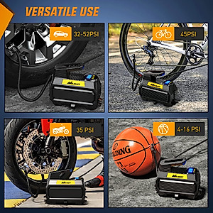 Nilight Tire Inflator Air Compressor Portable Air Pump for 12V DC Car Tires with Digital Pressure Gauge 150PSI Auto Tire Pump with LED Light for Cars ATVs Bicycles, 2 Years Warranty, 50066A