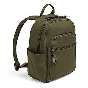 Vera Bradley Women's Cotton Small Backpack, Climbing Ivy Green, One Size