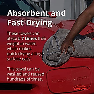Platinum Quick Dry, Car Drying Towel. Dries Your Entire Vehicle in 90 Seconds. This Extra Large Towel is Scratch-Free, w/ Awesome Absorbency - Pack of 2 (25 1/2” x 36")