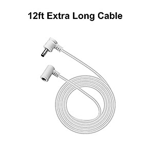 Prestantious Extension Cable for Ring Solar Panel and Super Solar Panel, 3.5mm DC Adapter Extension Cord, Solar Panel Extension Cable, 12FT DC Extension Cord Compatible with Ring Solar Panel, 1-Pack