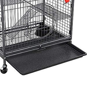Yaheetech 37-inch Metal Ferret Chinchilla Rabbit Guinea Pig Cage Small Animals House 4 Levels Indoor Outdoor Black