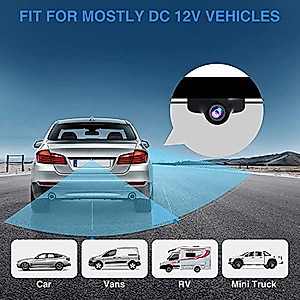 PARKVISION Mini Car Side View Camera/Rear View Camera/Front View Camera with Rotatable Lens,Paste Installation,Upside Down Flip Image Function Without Guideline
