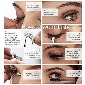 Eliace False Eyelashes Kit, Cat Eye Mink Lashes 50 Pairs Super Value Pack with 5 Stylish Styles, Volume 3D Faux Mink Lashes Curly & Full, Fake Eyelashes for a Natural Look, Eye Lashes Sets Pack