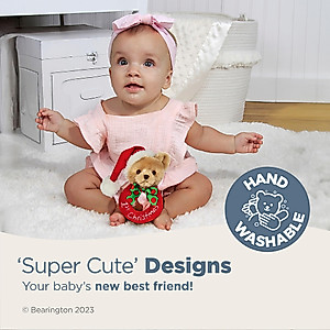 Bearington Baby Lil’ Spot, 5.5 Inch, Puppy Dog Stuffed Animal Plush Rattles for Babies, Dog Themed Baby Gifts