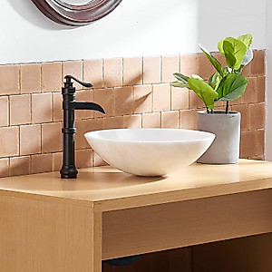 Matte Black Vessel Sink Faucet Waterfall with Pop Up Drain Assembly and Single-Handle Hole Supply Hose Lead-Free Vanity Lavatory Bathroom Faucet Mixer Tap