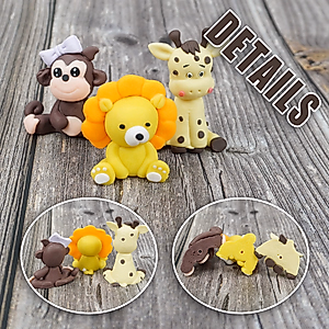 Jungle Safari Animal Cake Toppers Animals Cake Decorations for Jungle Safari Animals Theme Party Baby Showers Kid Birthday Party Supplies (Jungle Safari)