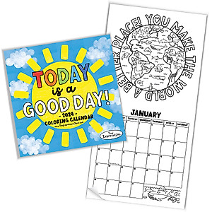 Tiny Expressions - Inspirational Coloring Calendar for Kids - Today is a Good Day 2024 Wall Calendar - Home or Classroom Kid Learning Calendars with Inspirational Quotes - Children's Calendar - 12x12 inches