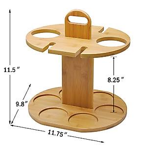 Tirrinia Small Wine Rack, Wine Racks Countertop with Glass Holder, Bottle Shaped Shelf Wine and Wine Glass Holder, Perfect for Home Decor & Kitchen Wine Storage Rack, Best Gift for Wine Lover