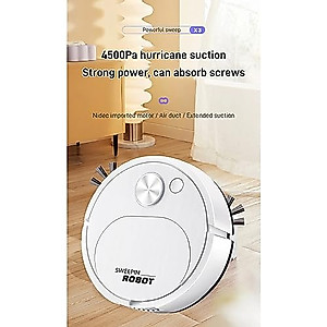 XNGIIKIN Robot Vacuums Robotic Vacuums Floor Cleaning Machines for Low Carpets, Pet Hair, Hard Floors (Black)