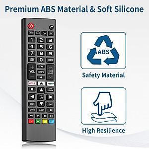 Rimous 2-Pack Universal Remote Compatible with LG Remote Control Smart TV with Netflix, Prime Video Shortcut Keys Compatible with All Models LG TV Remote Control Replacement AKB75095307 AKB74915305