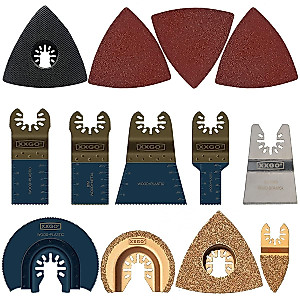 XXGO 77 Pcs Oscillating Tool Accessory Kits Compatible with Bosch Chicago Craftsman Dewalt Dremel Fein Harbor Freight Makita Milwaukee Porter Cable Ridgid Ryobi Rockwell More XGM0501