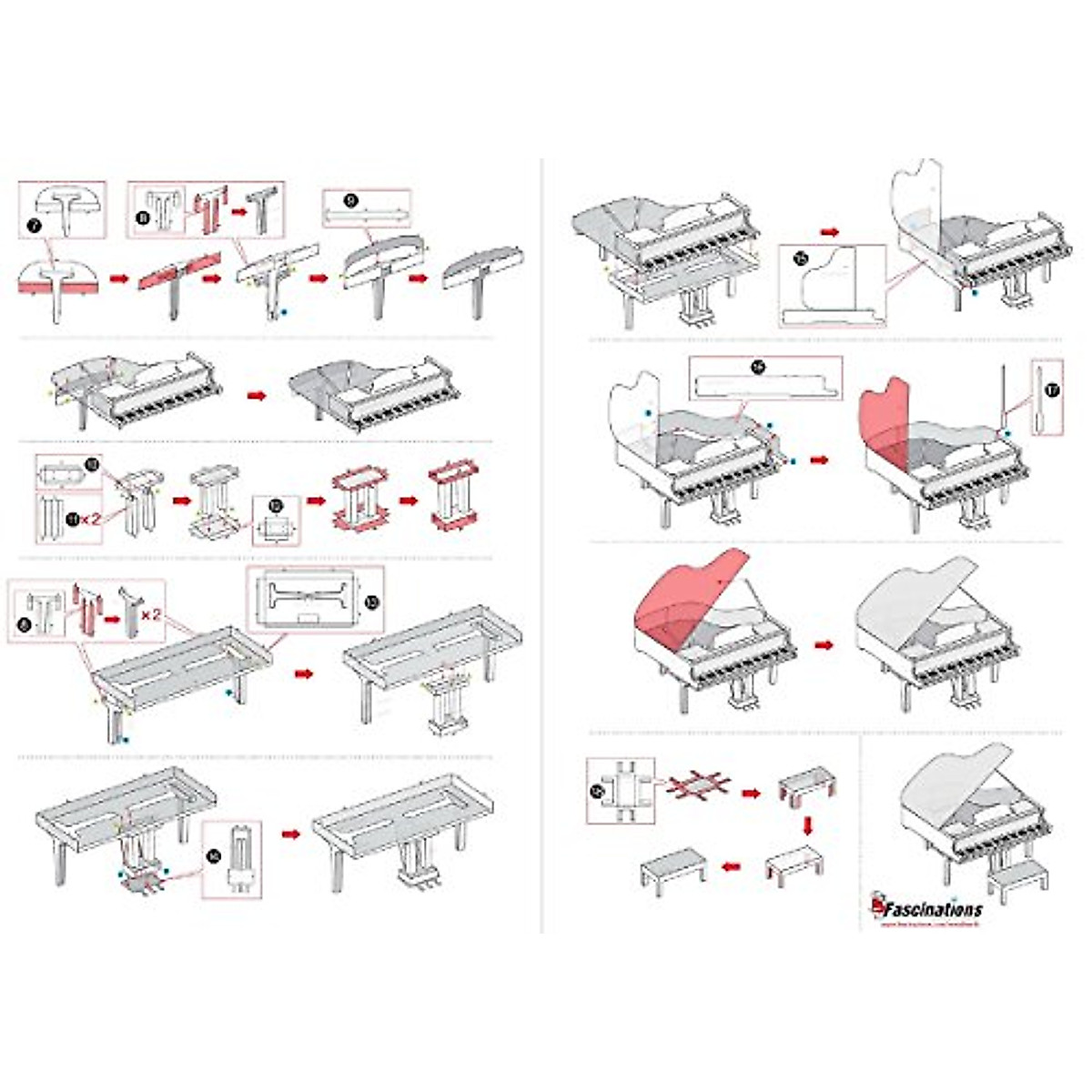 Metal Earth Grand Piano 3D Metal Model Kit Fascinations