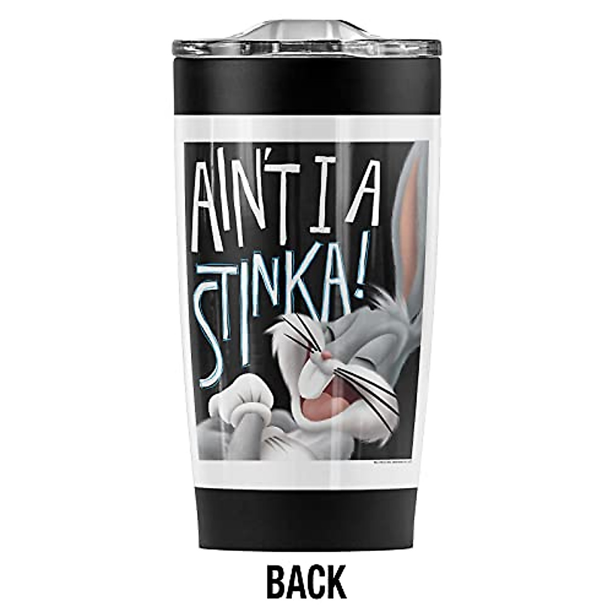 Looney Tunes Bugs Bunny Ain't I a Stinka! Stainless Steel Tumbler 20 oz Coffee Travel Mug/Cup, Vacuum Insulated & Double Wall with Leakproof Sliding Lid | Great for Hot Drinks and Cold Beverages