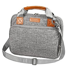 Amersun Bible Cover for Women, Men and Girl with Shoulder Strap - Roomy Bible Case with Multi-Pocket - Bible Tote Bag for Women,Girls(Grey)