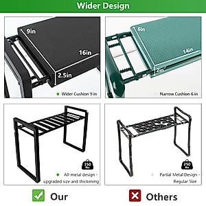seasky Foldable Garden Kneeling and Seat,Anti-Tipping Garden Stool Widened Thick Soft Kneeling Pad, Heavy Duty Gardening Stool with Garden Tool Bag,Gardening Gift