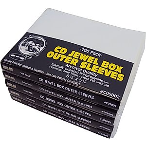 (500) CD Jewel Box Outer Sleeves - Premium 2mil Thick - Flush Cut - Archival Quality #CDSB02