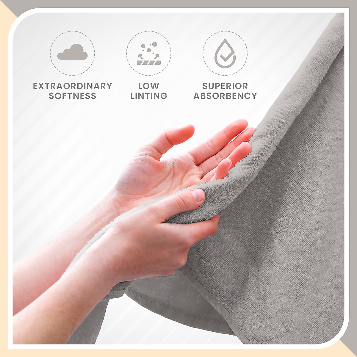 Martex 6-Piece Luxury 100% Cotton Towel Set | Quick Dry | Super Absorbent | Super Soft 100% Ringspun Cotton Towels | 2 Bath Towels | 2 Hand Towels | 2 Wash Cloths | Silver