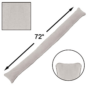 Home District Door Draft Stopper - Weighted Faux Suede Patio Door Draft Blocker, Apartment Noise Blocker, Window Draft Dodger - 72" Long - Gray